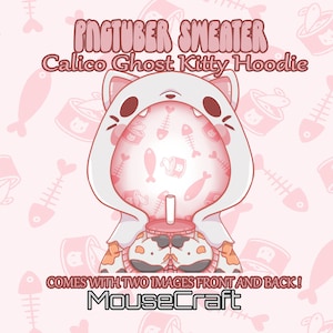 Calico Ghost Kitty Sweater | Pngtuber Sweater | Twitch Assets - Etsy