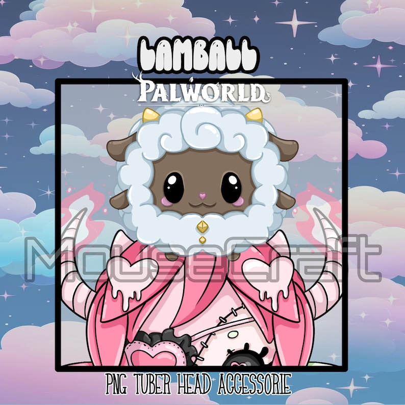 Lamball | Cute Palworld Pals | PNG Tuber Accessories | Twitch Assets ...