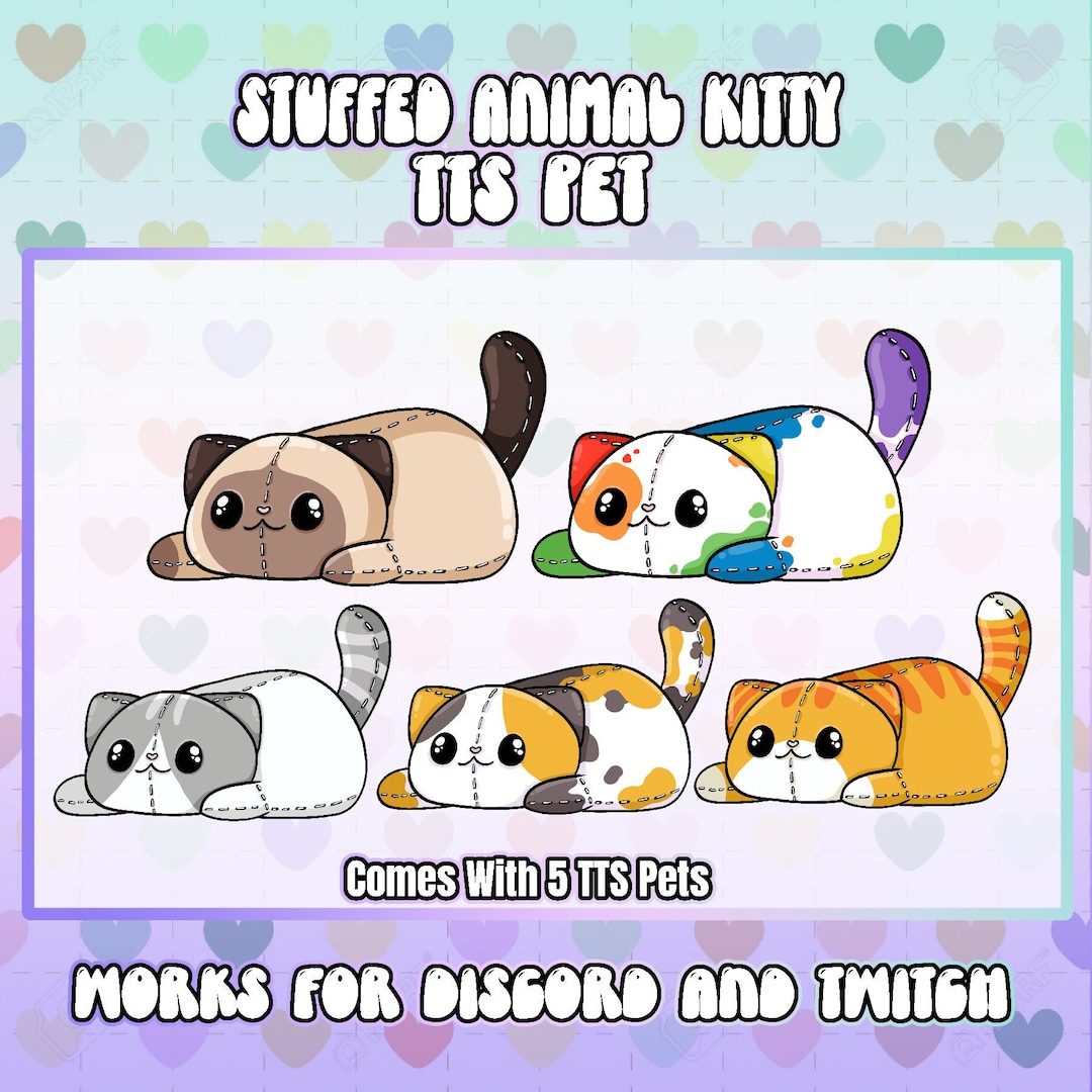 Kitty | 5 PACK | Stuffed Animal | TTS Pet | Twitch Assets - Etsy