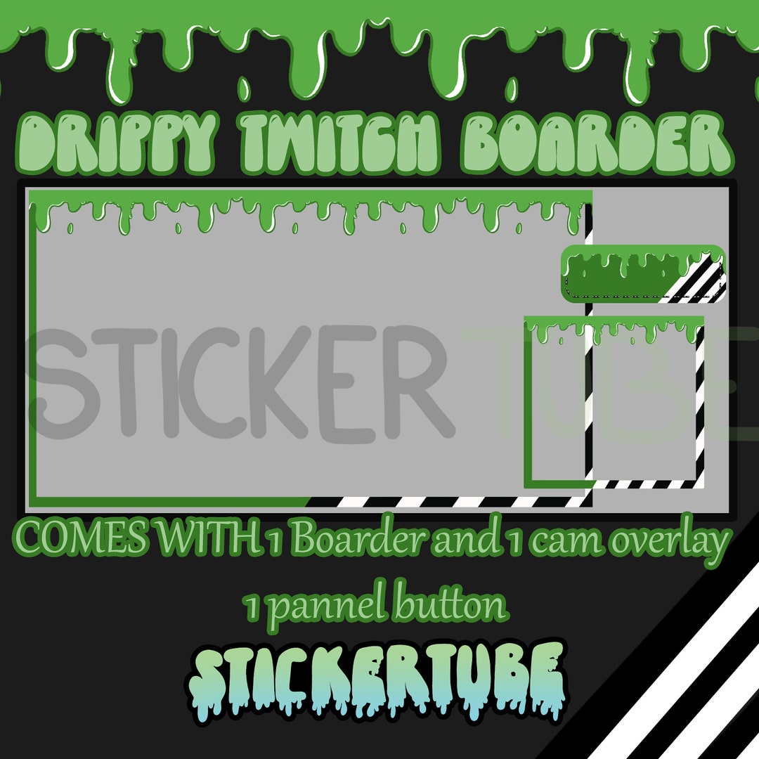 Drippy Overlay Bundle | Green | Twitch Assets - Etsy
