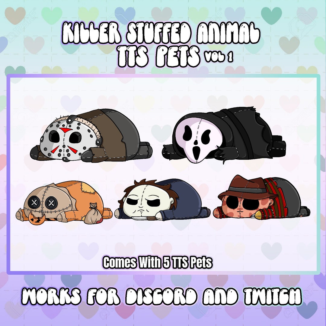 Horror Killers | 5 PACK | Stuffed Animal | TTS Pet | Twitch Assets - Etsy