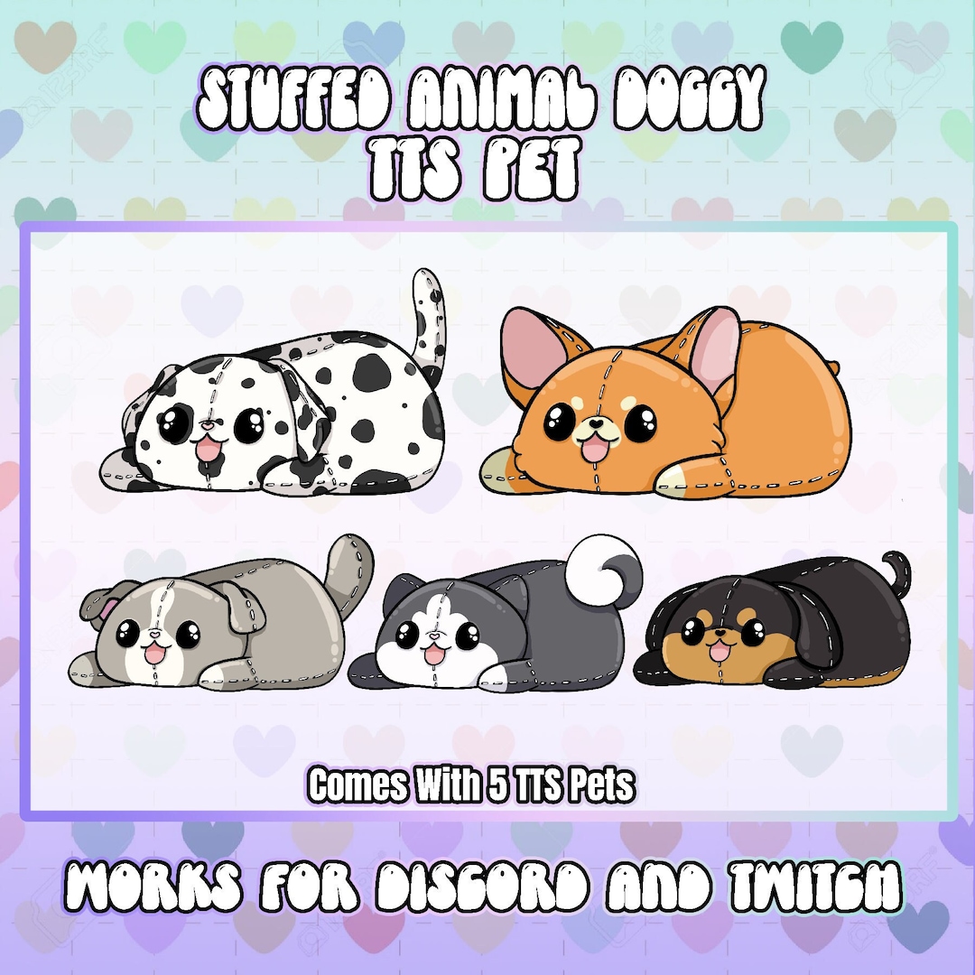 Doggy | 5 PACK | Stuffed Animal | TTS Pet | Twitch Assets - Etsy