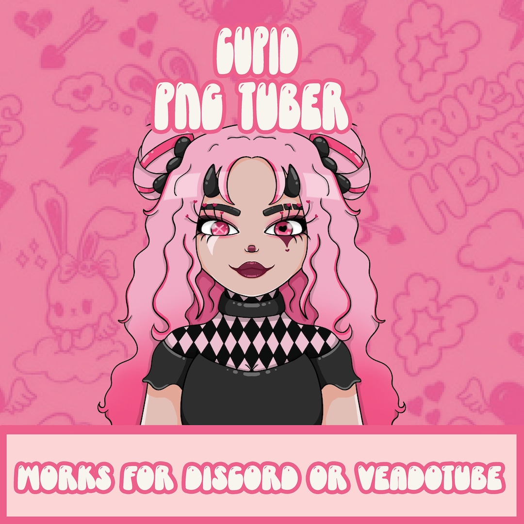Cute Valentines Goth Girl "cupid" | Premade PNG Tuber | Veadotube ...