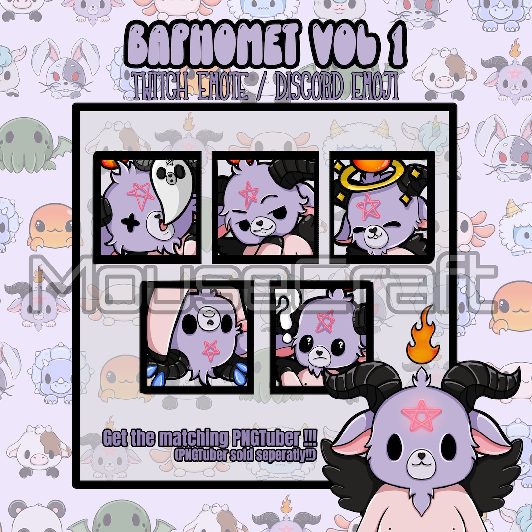 Cute Baphomet Emotes/emojis | VOL 1 | Discord | Twitch - Etsy