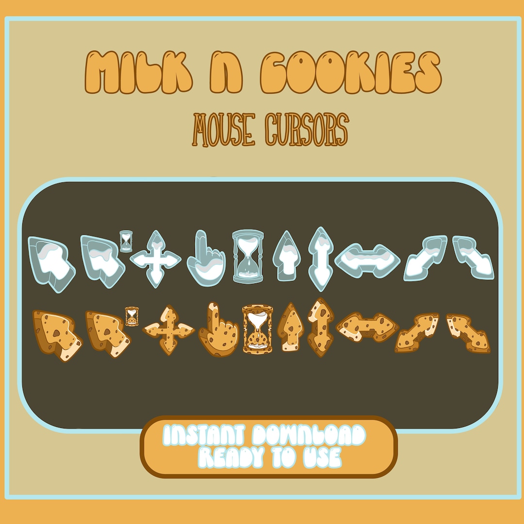 Milk N Cookies | Pack of 20 | Cute Mouse Cursors - Etsy