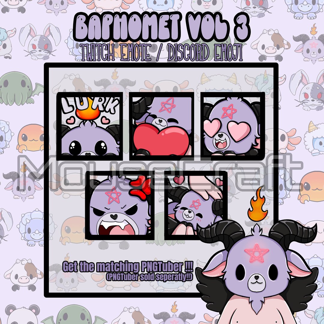 Cute Baphomet Emotes/emojis | VOL 3 | Discord | Twitch - Etsy