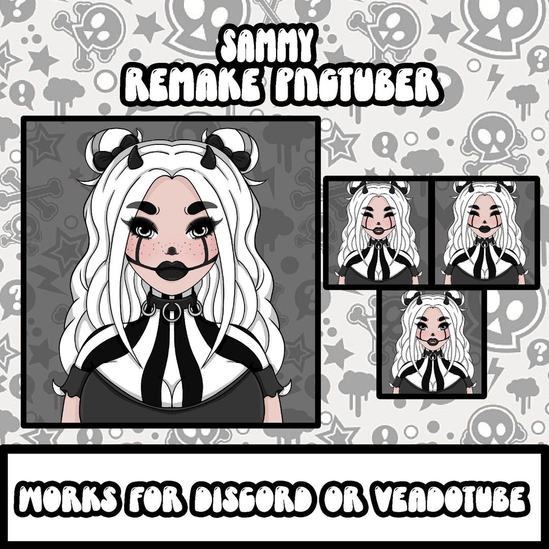 Cute Goth Girl "sammy" | REMAKE | Premade PNG Tuber | Veadotube ...
