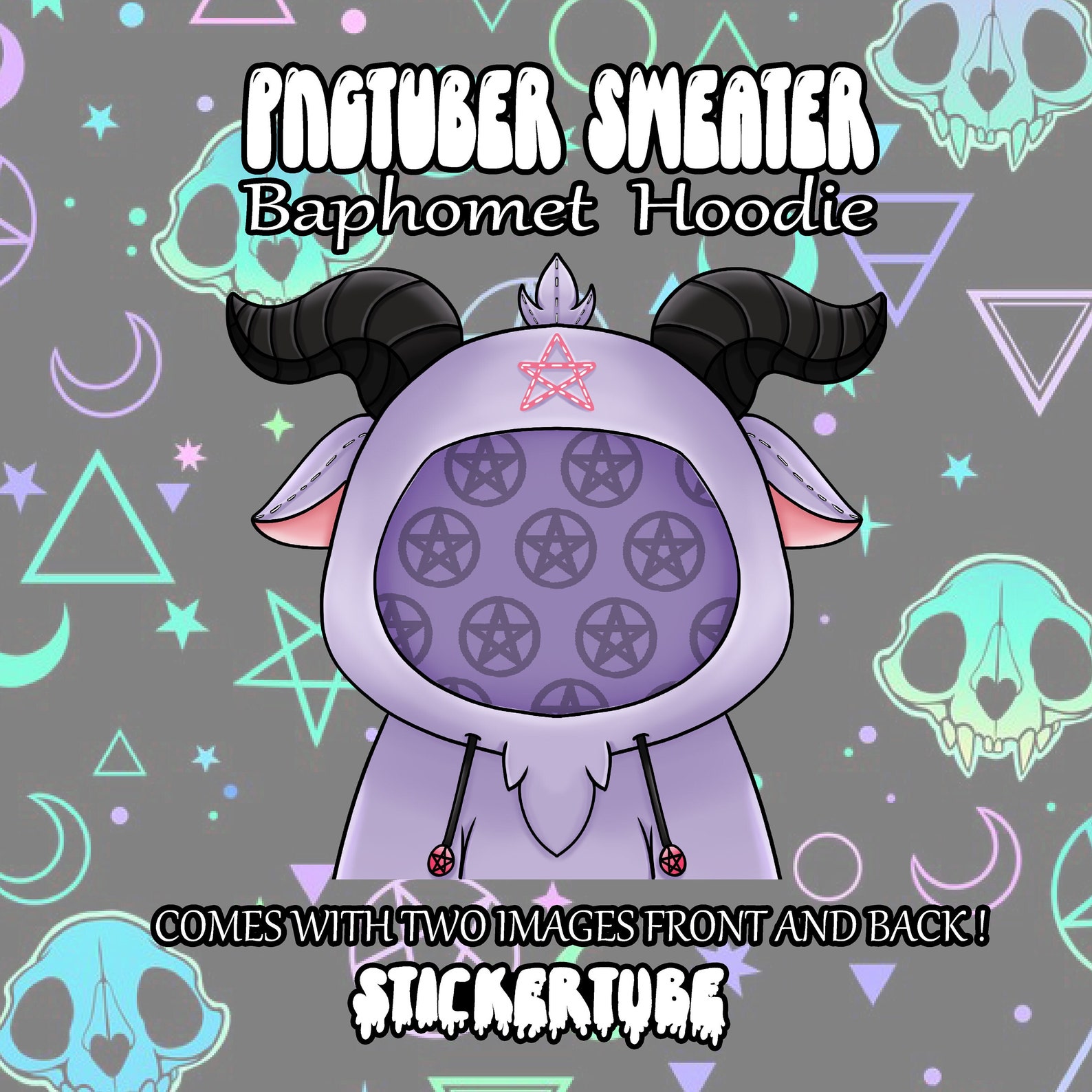 Purple Baphomet Sweater | Pngtuber Sweater | Twitch Assets - Etsy