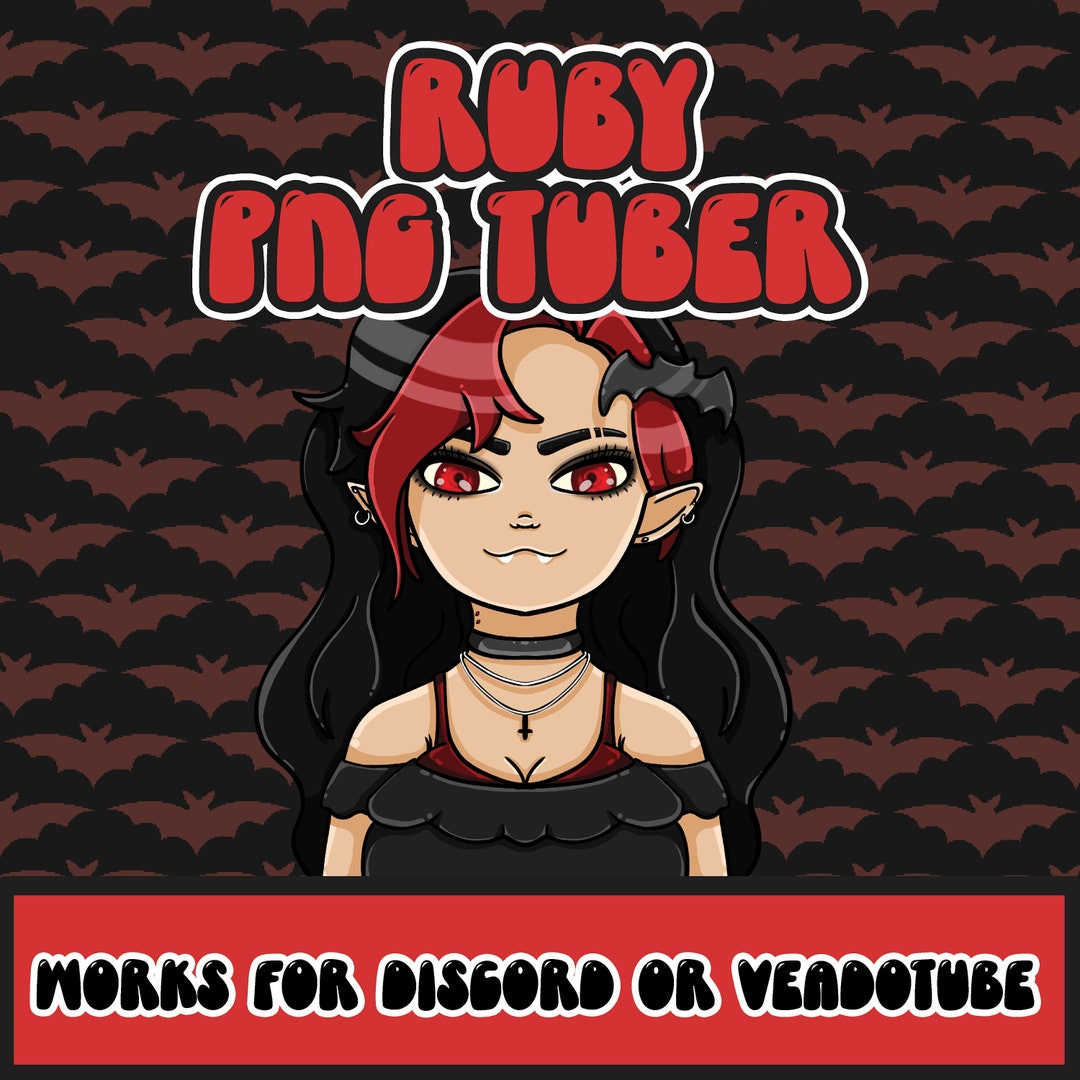 Cute Goth Vampire Girl "ruby" | Premade PNG Tuber | Veadotube | Discord ...