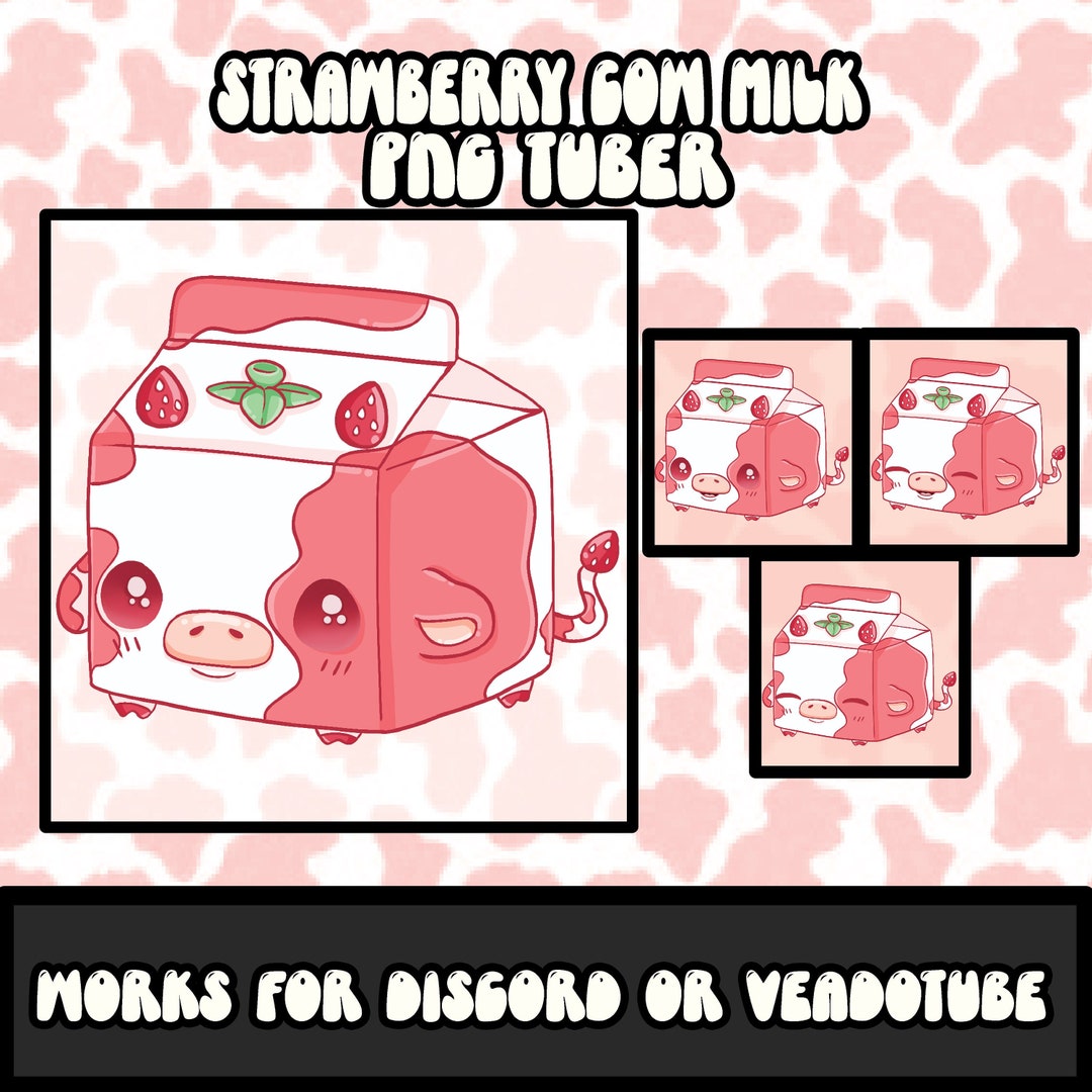 Strawberry | Milk Cow | Premade PNG Tuber | Veadotube | Discord ...