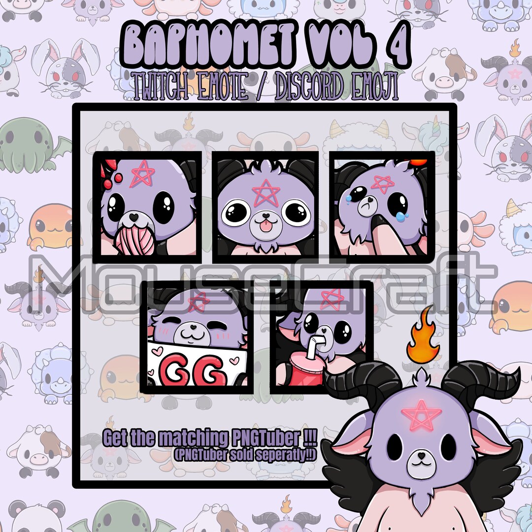 Cute Baphomet Emotes/emojis | VOL 4 | Discord | Twitch - Etsy