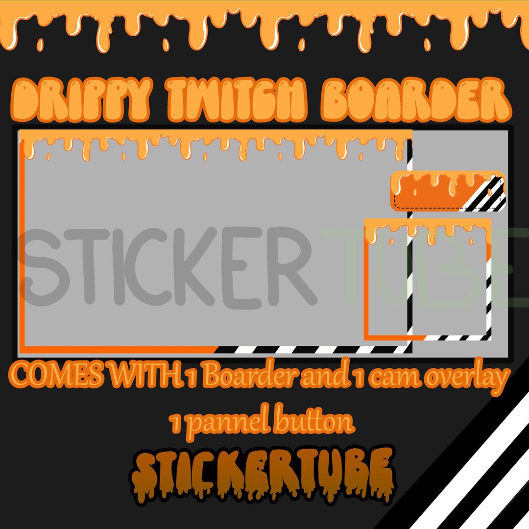 Drippy Overlay Bundle | Orange | Twitch Assets - Etsy