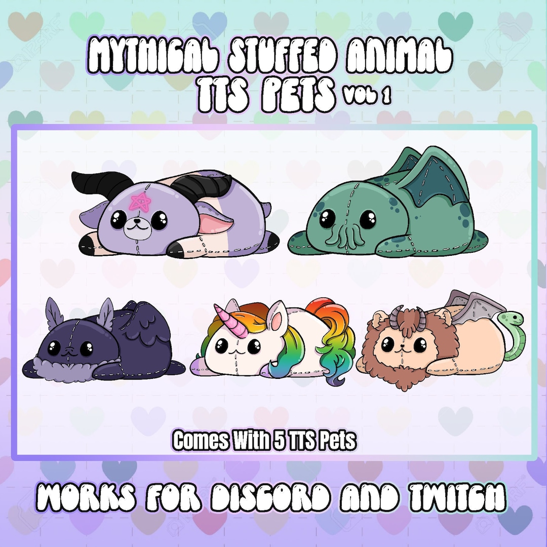 Mythical | 5 PACK | Stuffed Animal | TTS Pet | Twitch Assets - Etsy