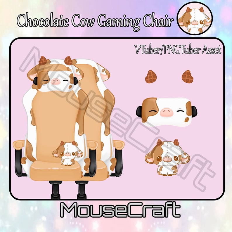 Chocolate Cow Gaming Chair Vtuber-pngtuber Assest Twitch - Etsy