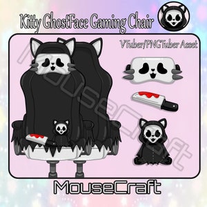 Kitty Scary Mask Gaming Chair | Horror Fan Art | Vtuber-pngtuber Assest ...