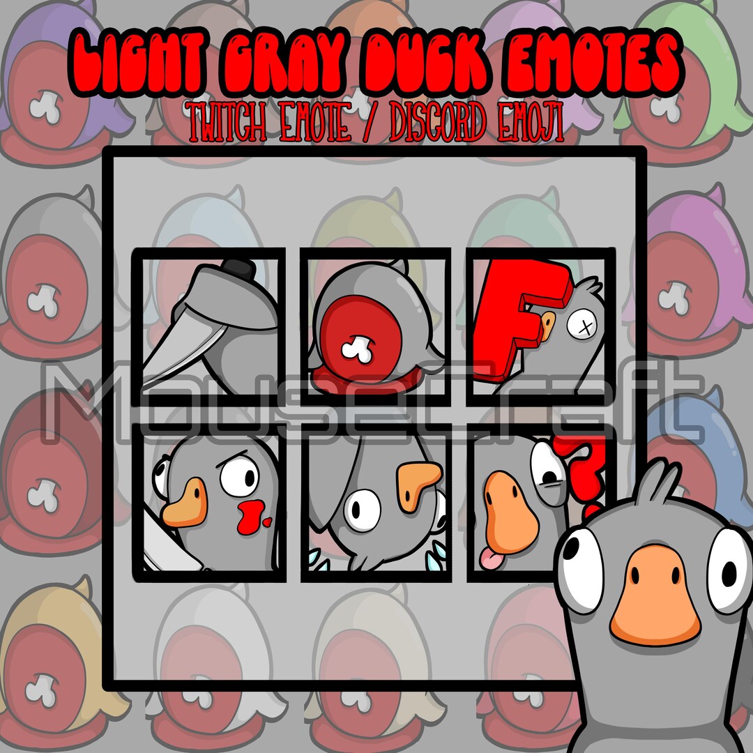 Light Gray Duck Emotes/emojis | Goose Goose Duck | Discord | Twitch - Etsy