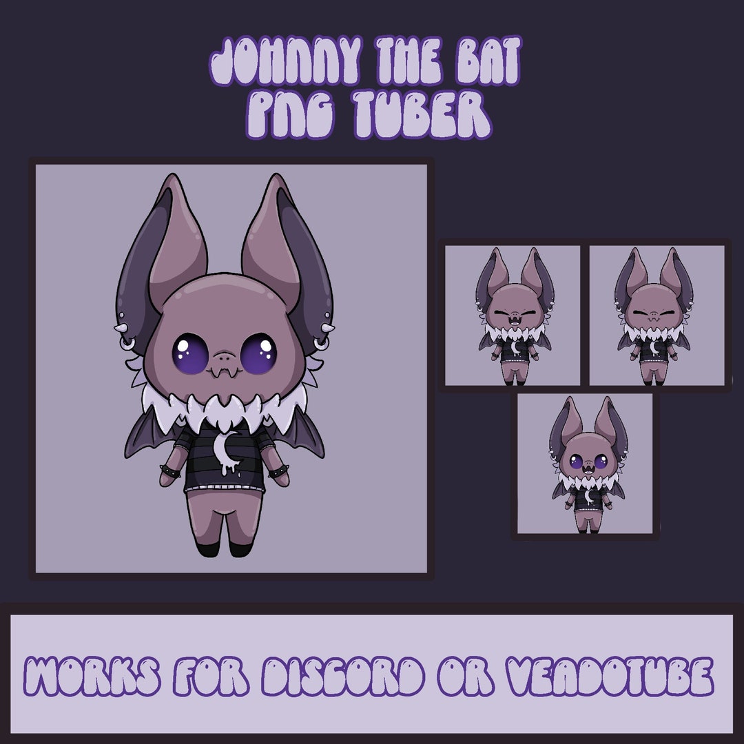 Johnny the Bat | Premade PNG Tuber | Veadotube | Discord | Twitch - Etsy