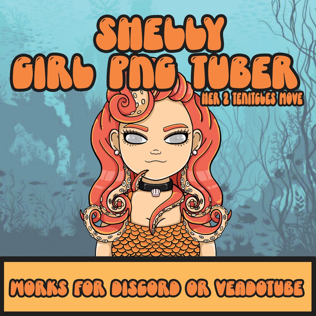 Cute Goth Octopus Girl "shelly" | Her Tentacles Wiggle | Premade PNG ...