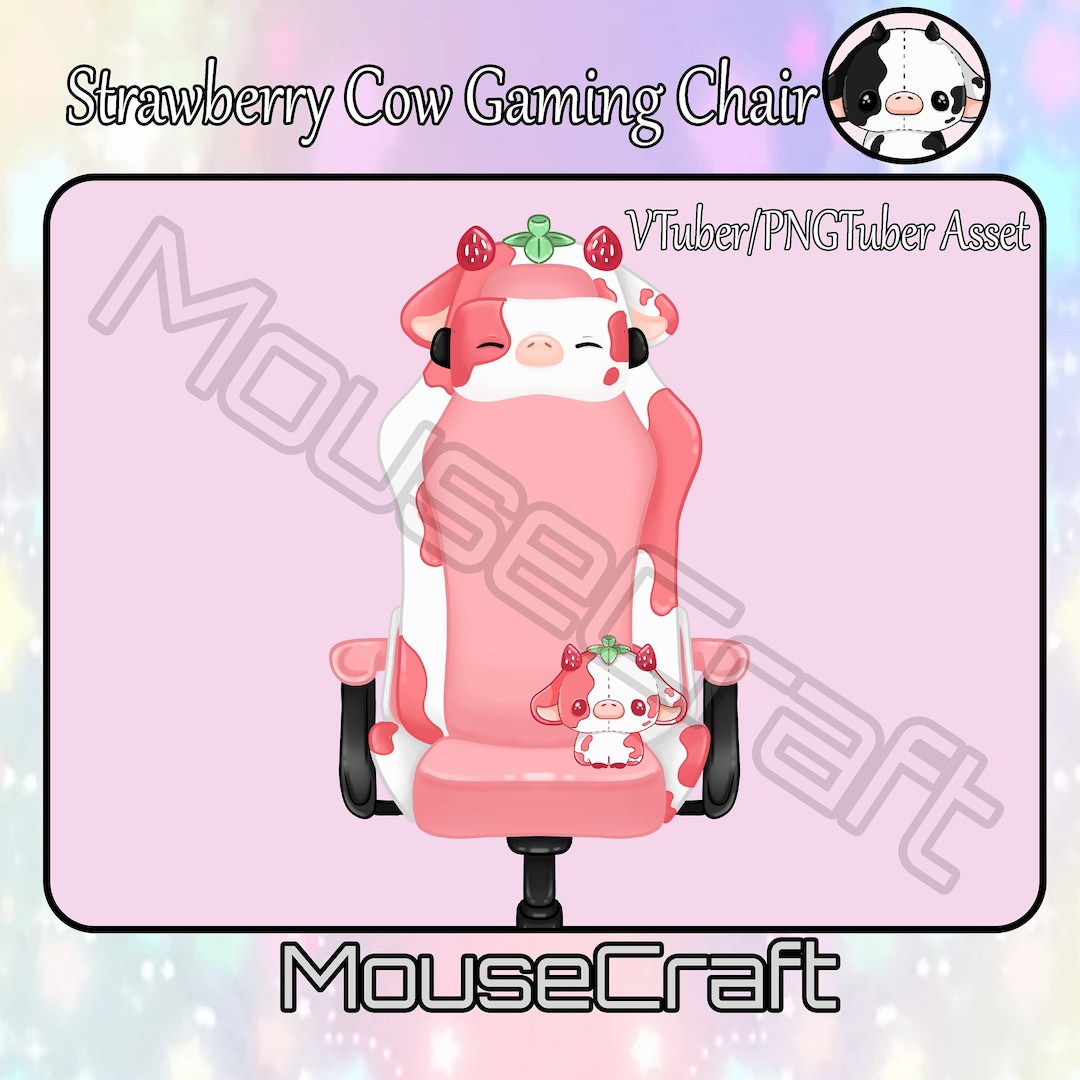 Strawberry Cow Gaming Chair | Vtuber-pngtuber Assest | Twitch Assets - Etsy