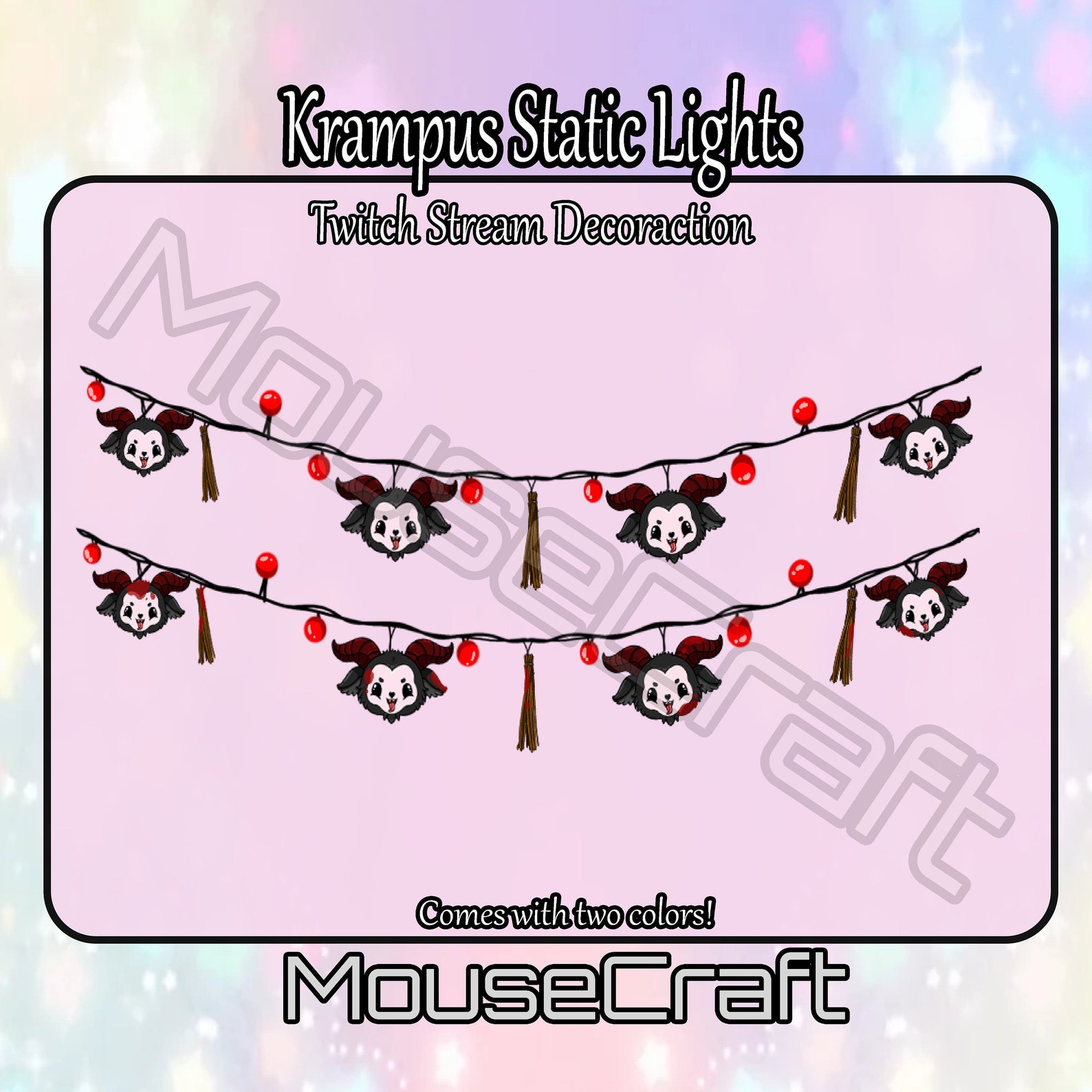 Krampus | Static String Lights | Twitch Stream Decoration - Etsy