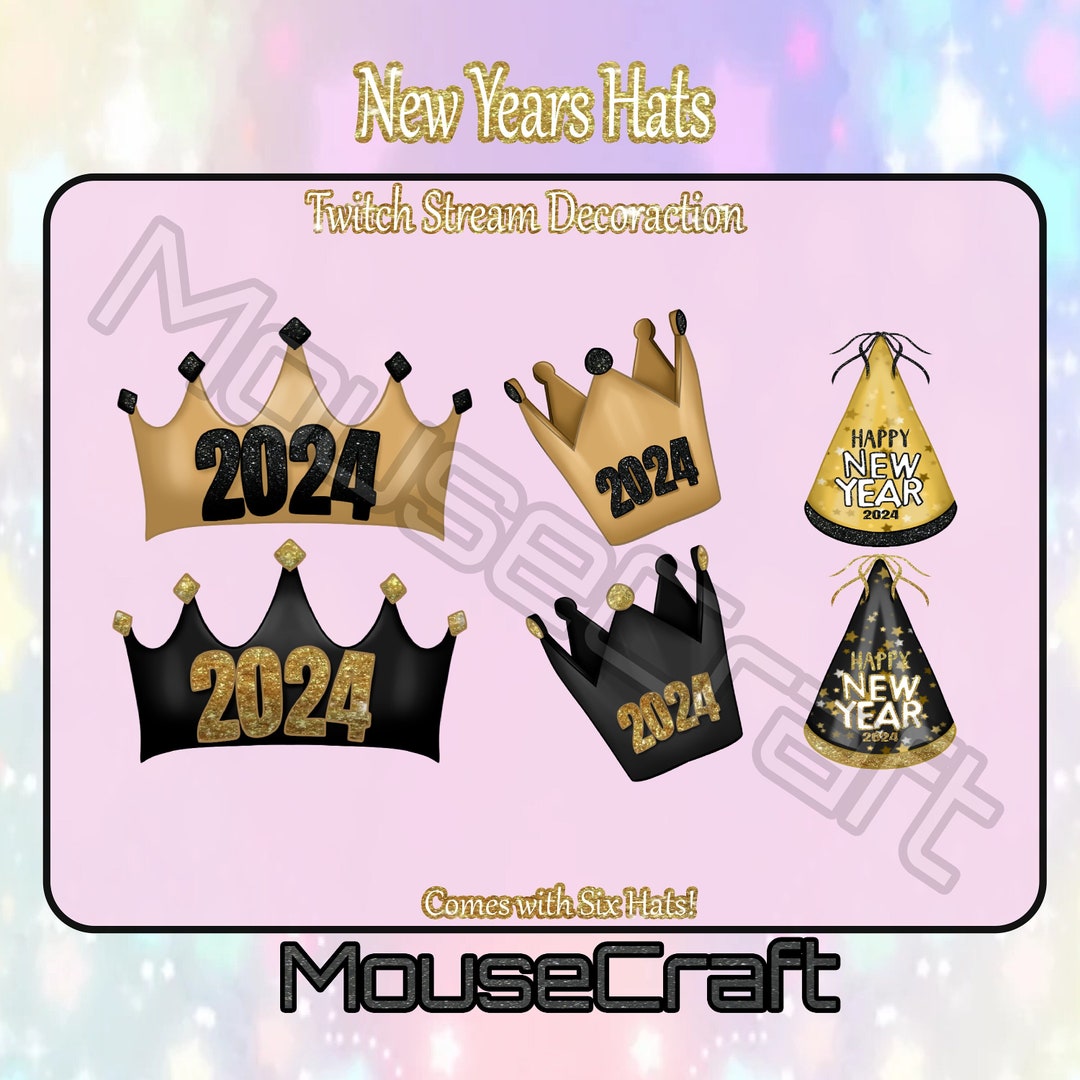 New Years Hats | 6 Options | Pngtuber Asset | Twitch Stream Decoration ...