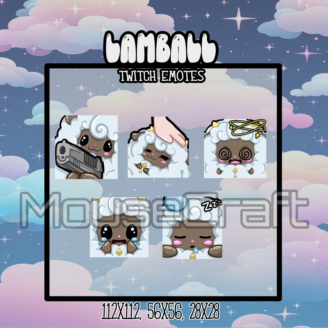 Lamball | Palworld Fan Art | 5 Pack | Premade Emotes | Twitch Emotes - Etsy