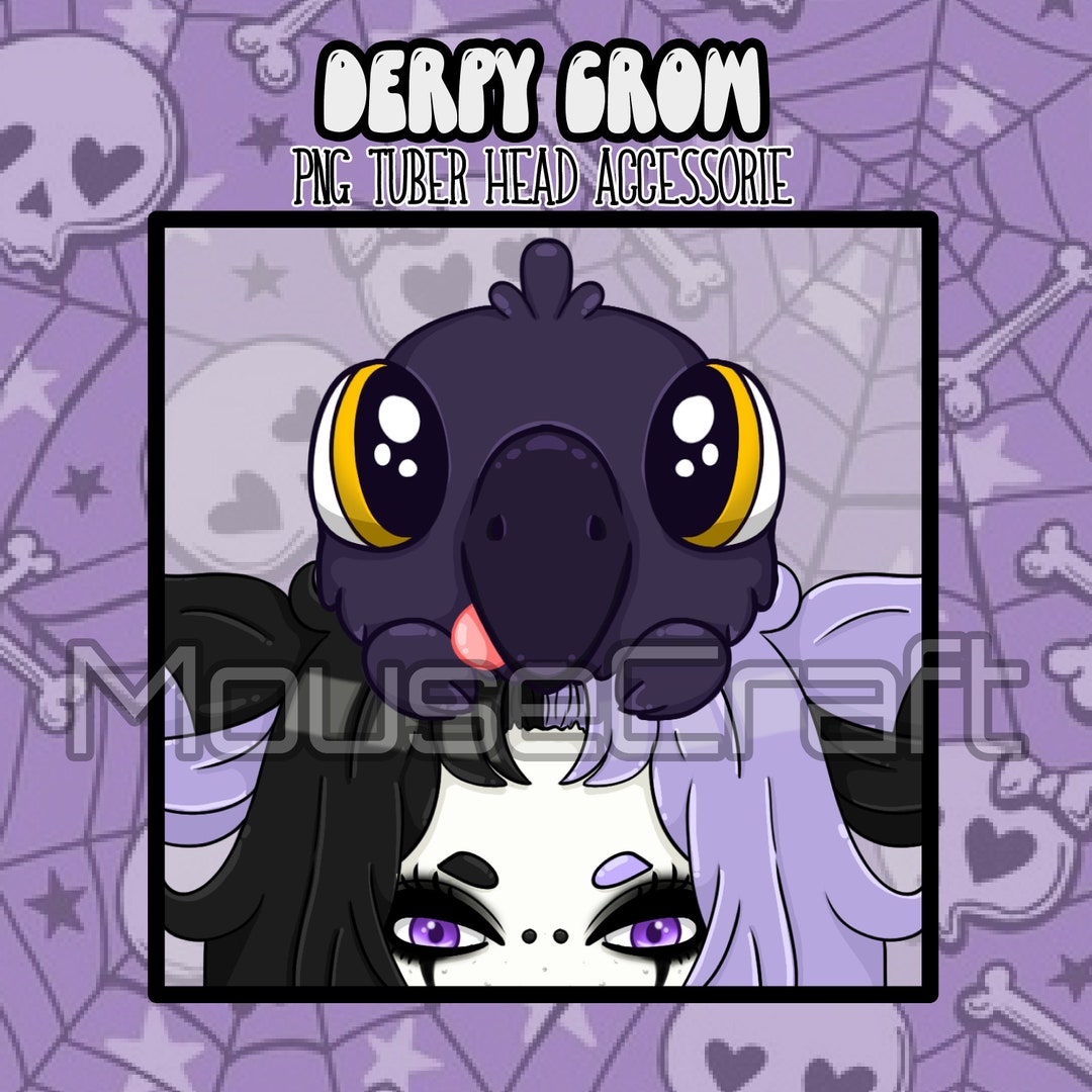 Derpy Crow | Cute Animal Pals | PNG Tuber Accessories | Twitch Assets ...