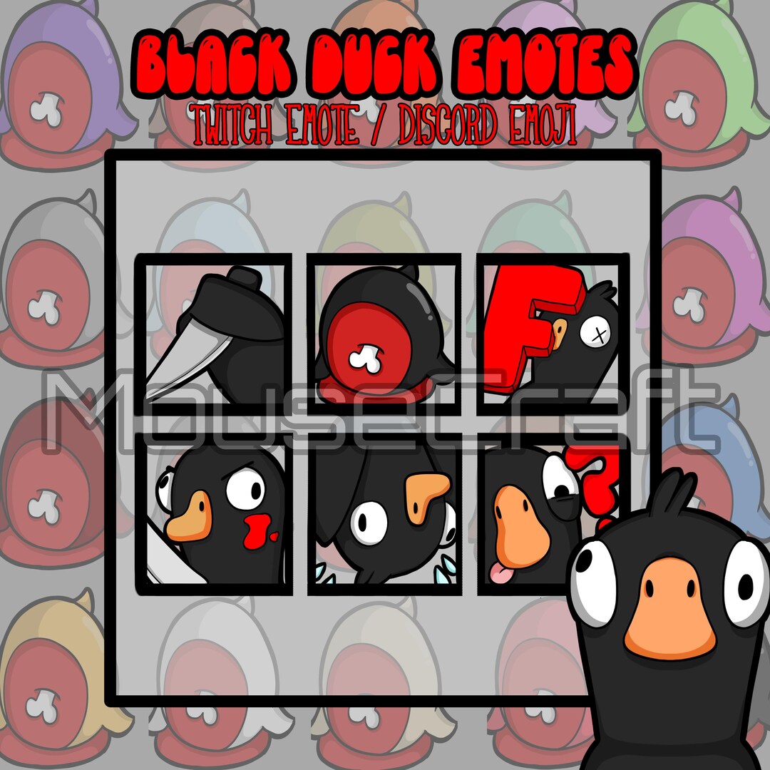 Black Duck Emotes/emojis | Goose Goose Duck | Discord | Twitch - Etsy