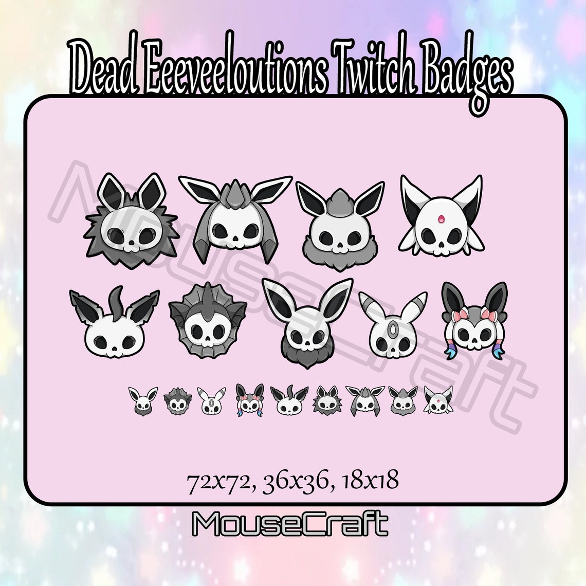 Dead Eeveeloutions Badges | Fan Art | Premade | Twitch Sub Badge - Etsy