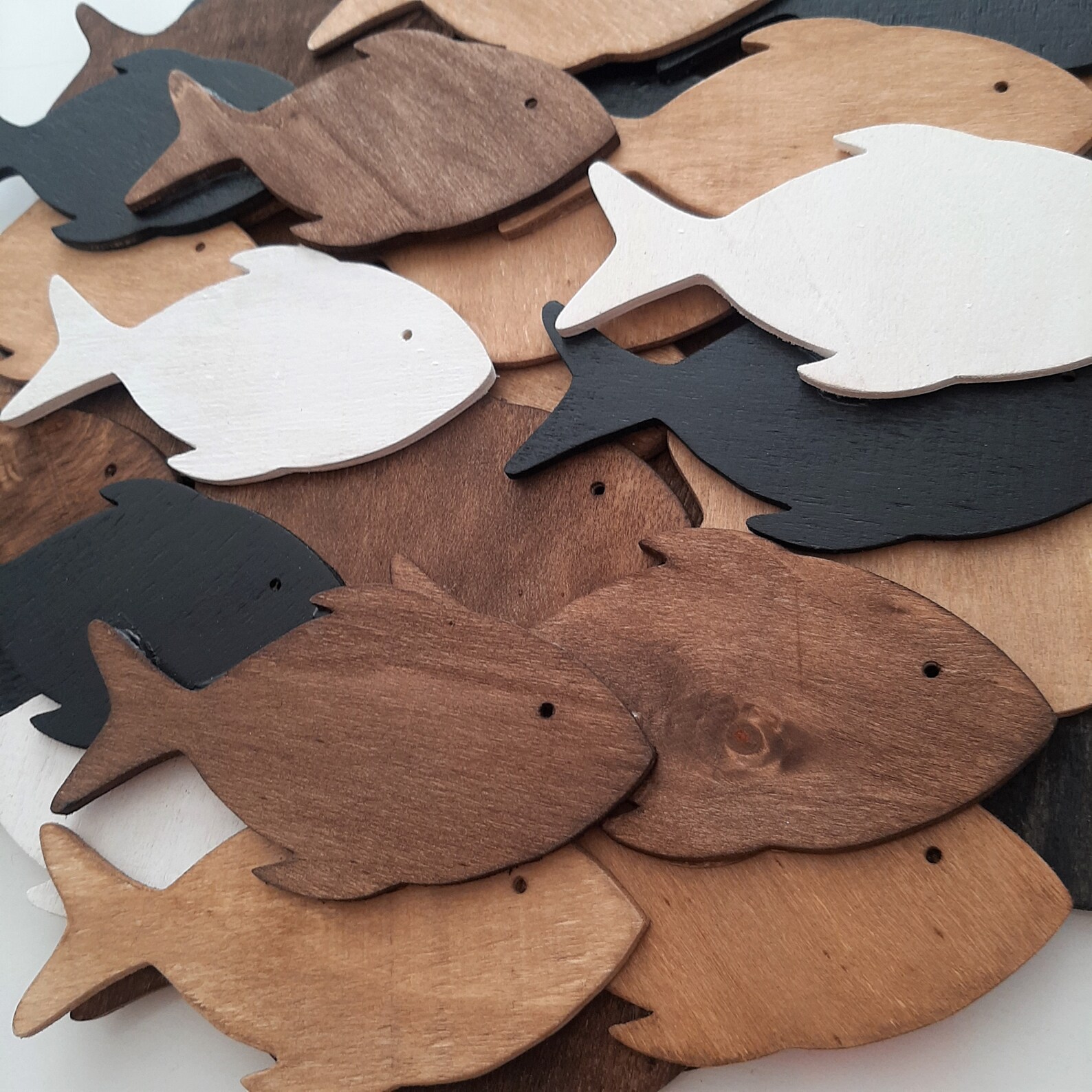 Wooden Fish Wall Art School of Fish Wall Decor Modern Wall | Etsy