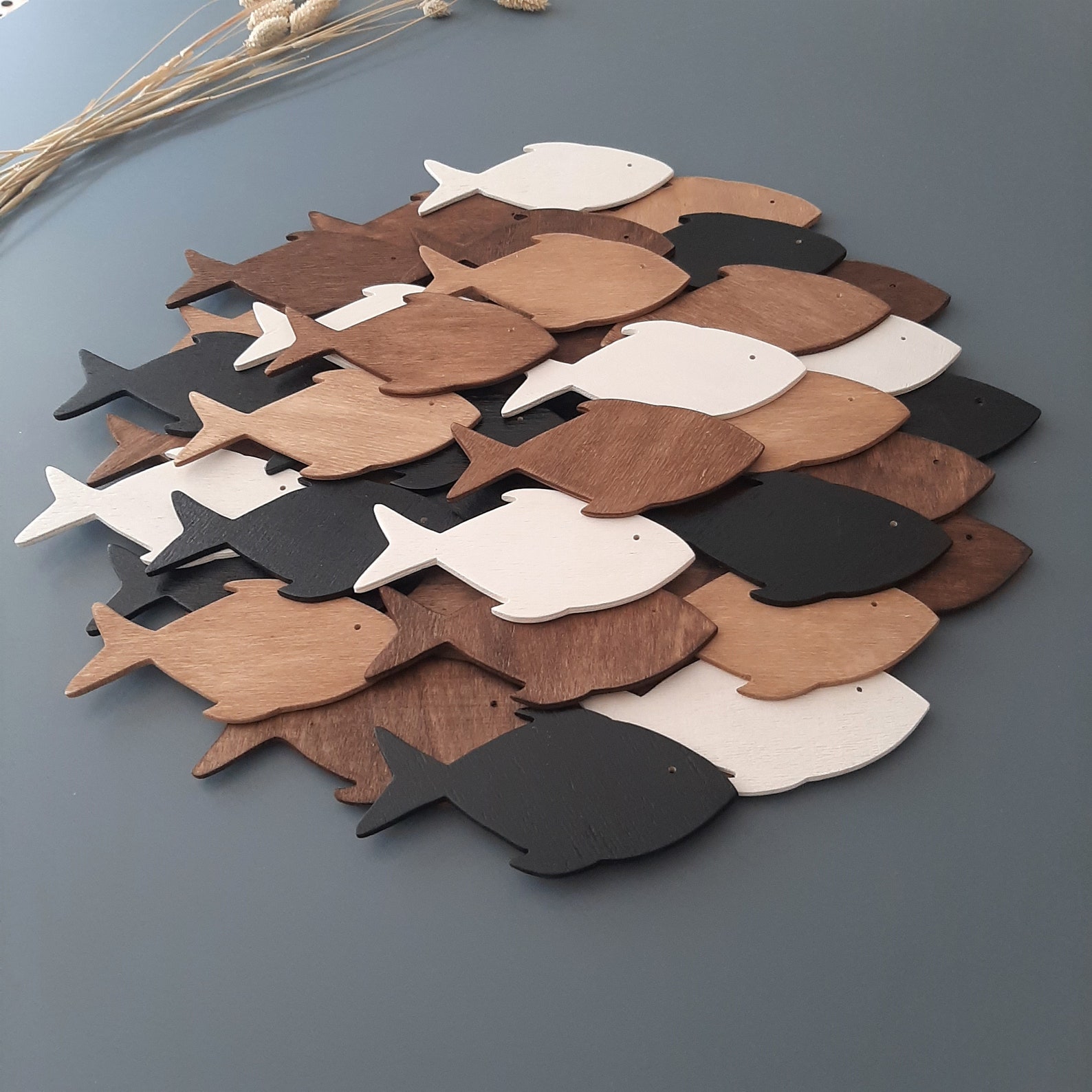 Wooden Fish Wall Art, School of Fish Wall Decor, Modern Wall Art ...