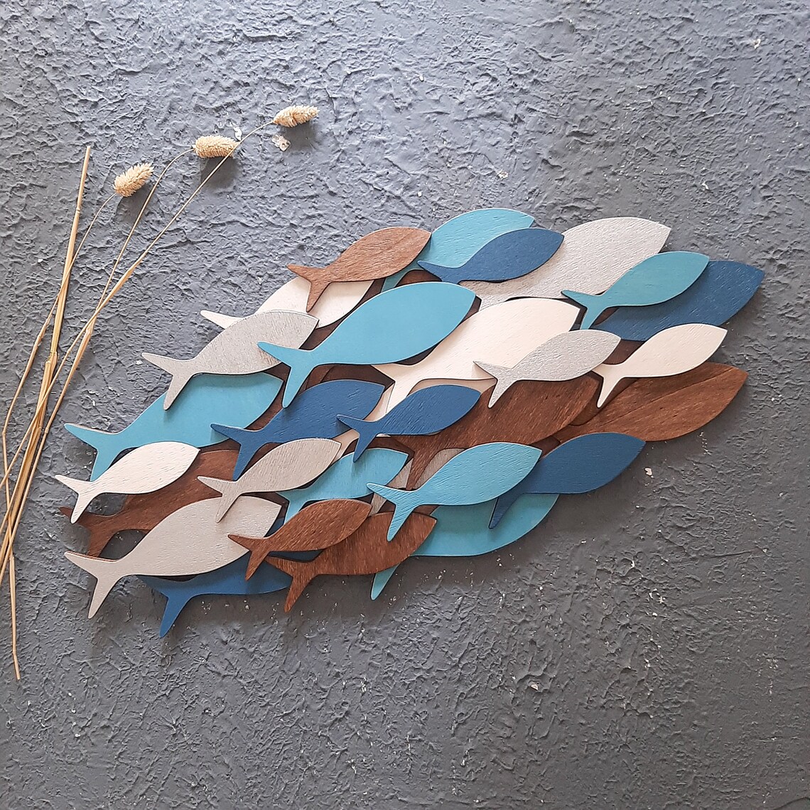 Handmade Wooden Fish Wall Art: Coastal Modern Decor - Etsy