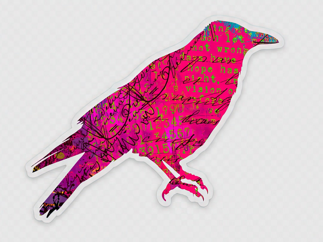 Graffiti Crow CLEAR Vinyl Sticker Crow Sticker Crow Hydroflask Sticker ...