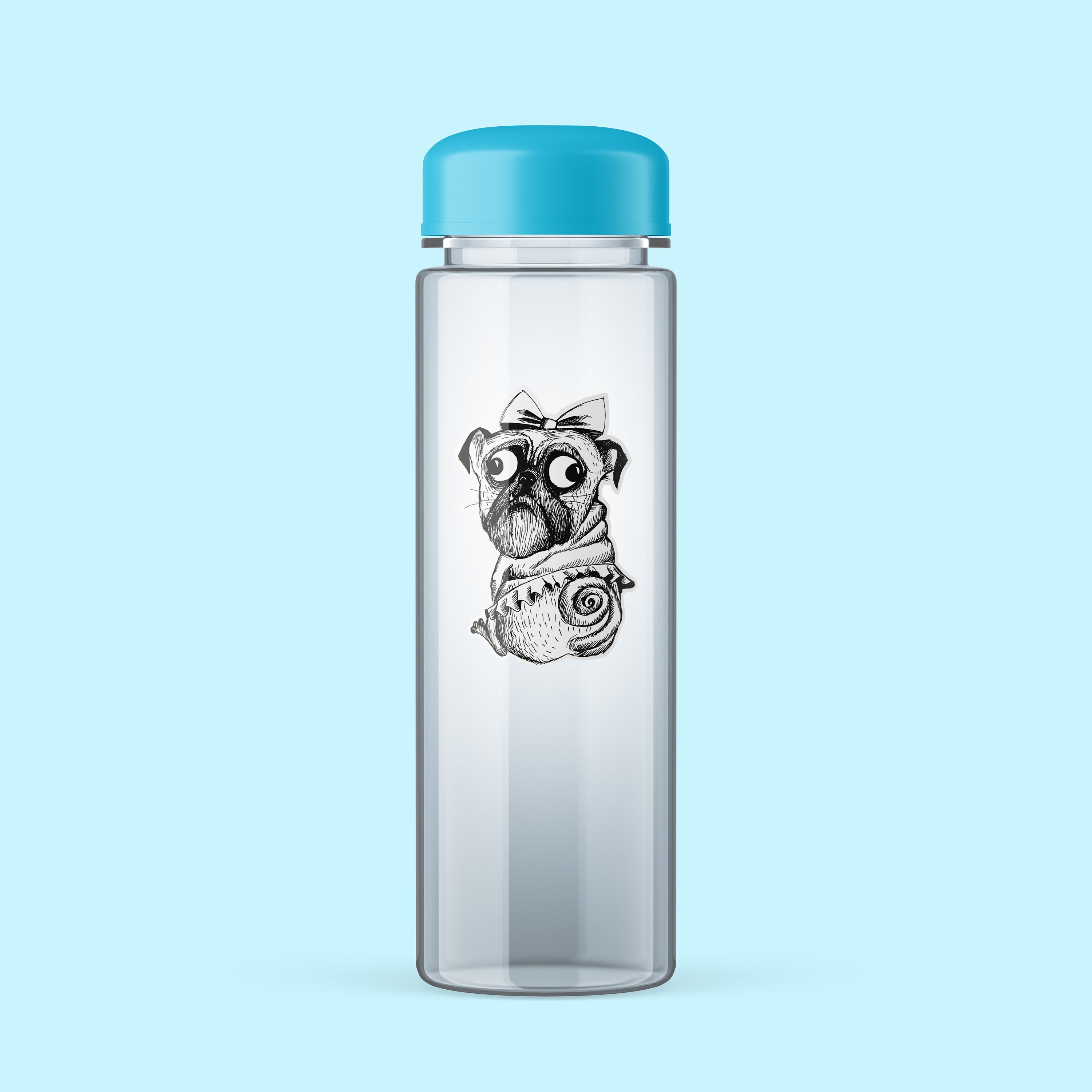 Miss Pug Vinyl Sticker Water Bottle Sticker Hydro Flask - Etsy UK
