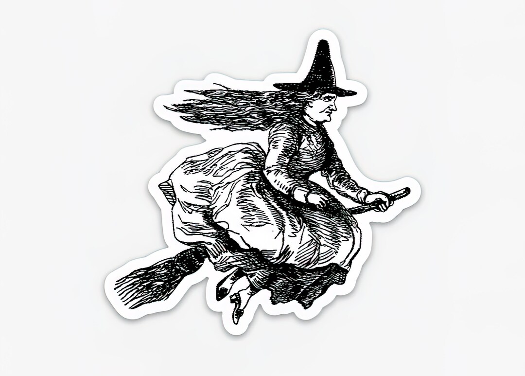 Vintage Witch Vinyl Sticker Halloween Sticker Hydro Flask Sticker ...