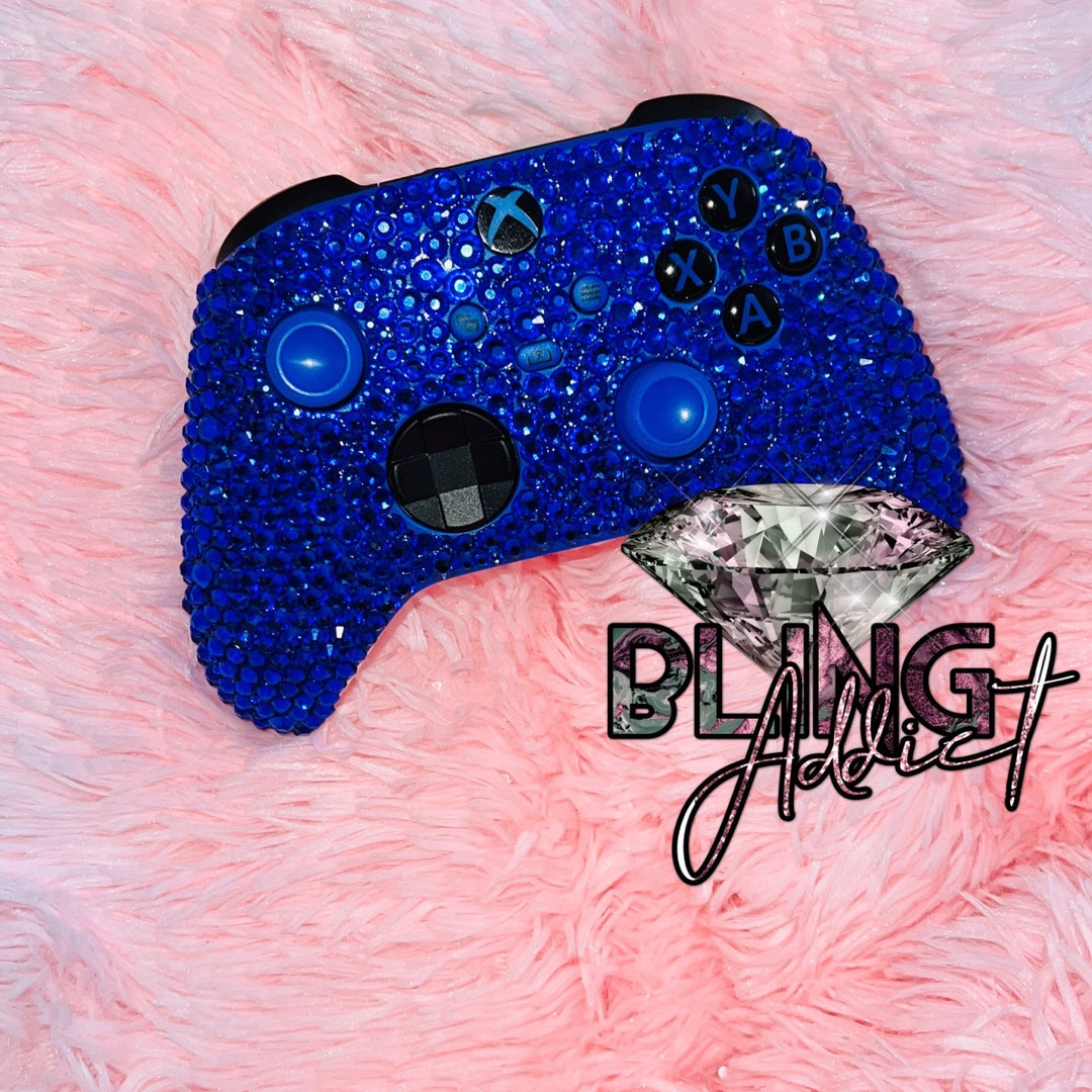 READY TO SHIP: Xbox X & One Bling Blue Wireless Controller - Etsy