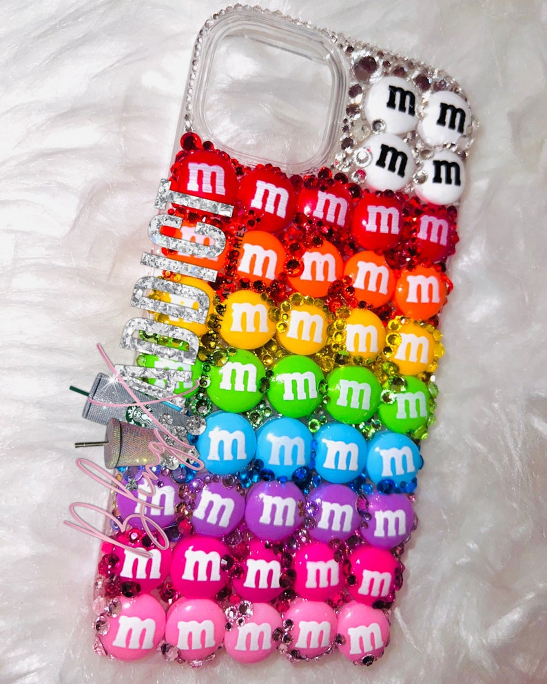 Rainbow M&M Crystal Candy Phone Case - Etsy