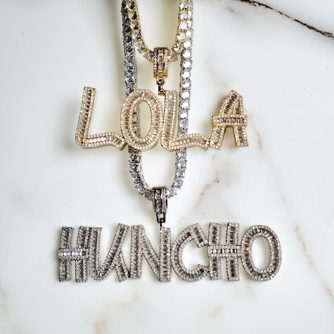 All My Girls Are Ballerz | Custom Baguette Tennis Chain Necklace - Etsy