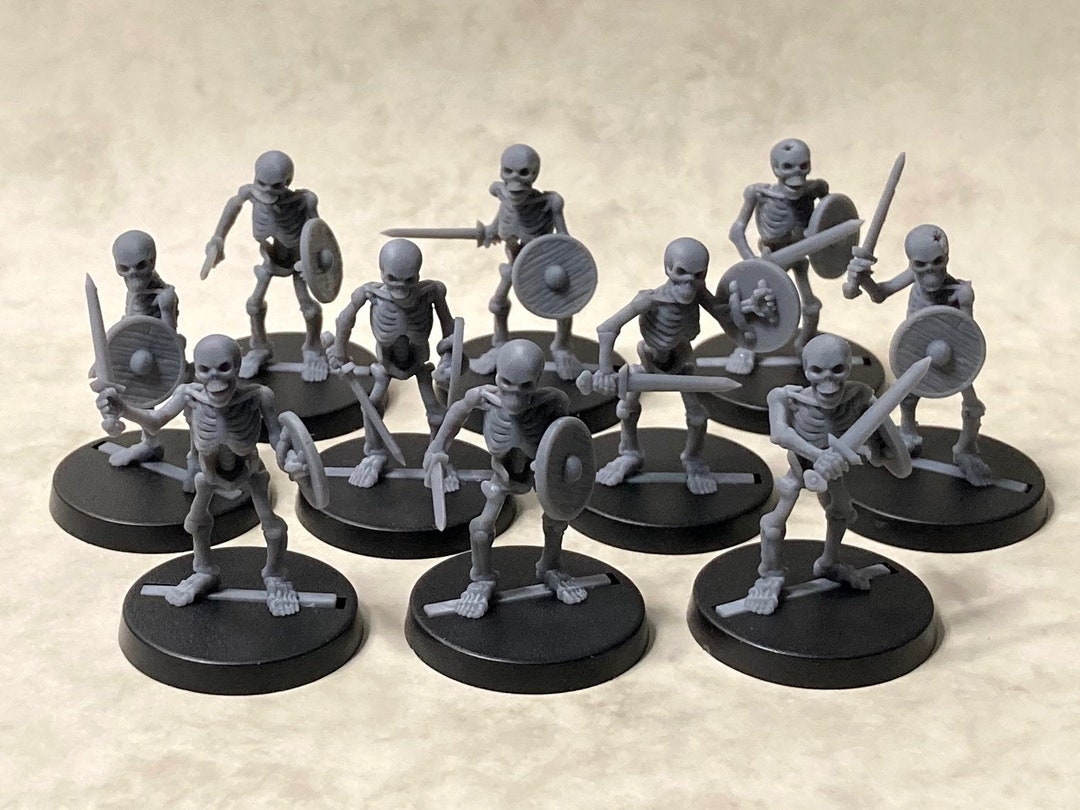 Skeletons With Swords and Shields | 28mm Miniatures - Etsy