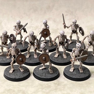 Skeletons With Swords and Shields | 28mm Miniatures - Etsy