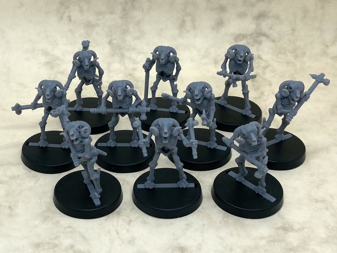 Ram-headed Skeleton Beastmen With Hammers 28mm Miniatures - Etsy
