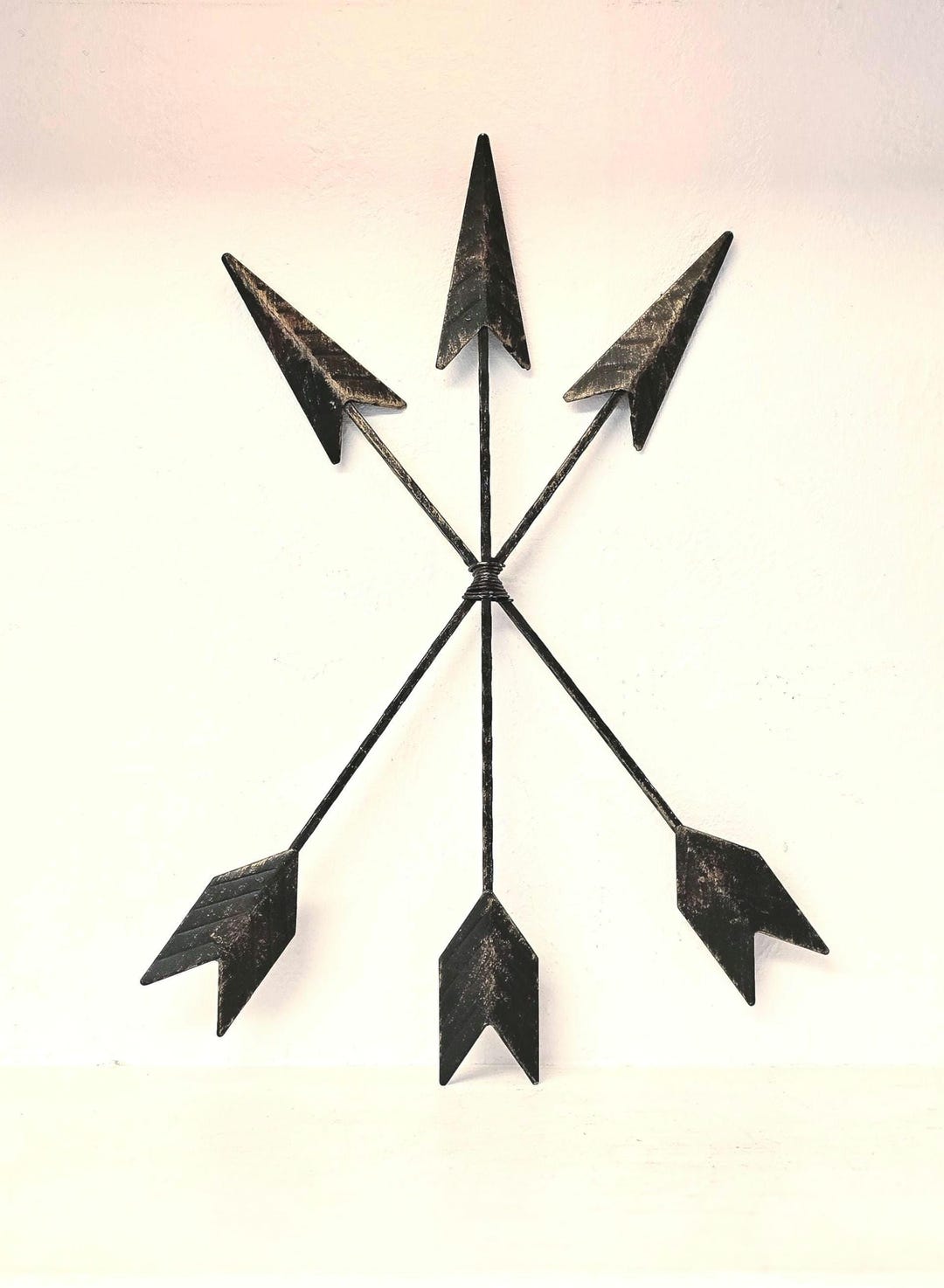 Rustic Metal Wall Art – Crossed Arrows Design, Tribal Boho Decor 14 3/4 ...
