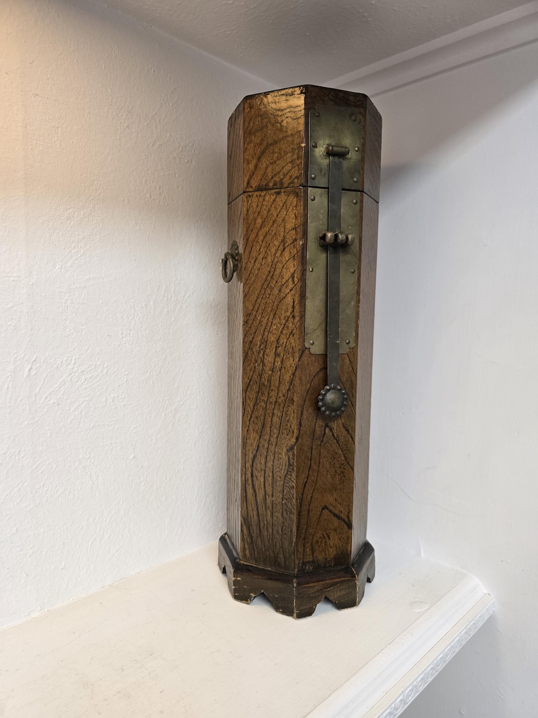 Vintage Chinese Camphor Wooded Scroll Box – Octagonal Storage With ...