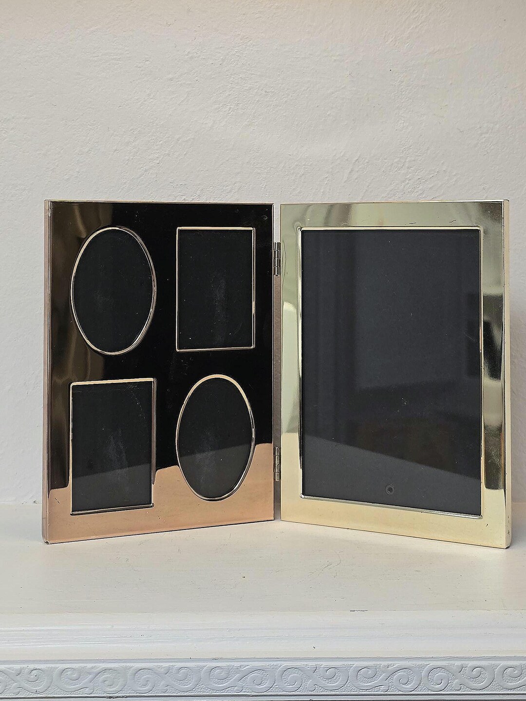 Vintage Two-tone Gold and Rose Gold Hinged Picture Frame – Lacquer ...