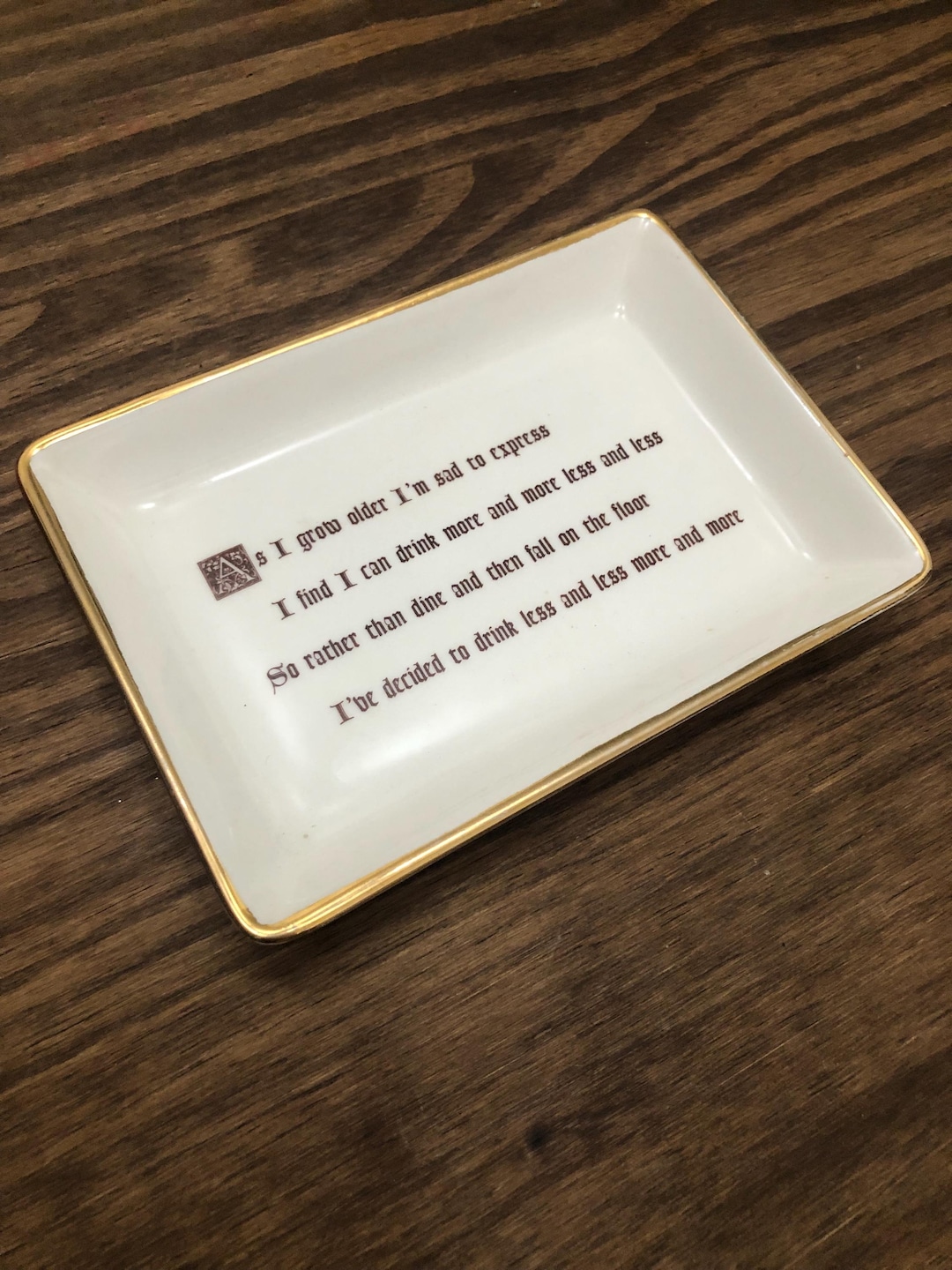 1962 Delano Studios Funny Plate, Plate With Quote, Golden Rim, Humorous ...