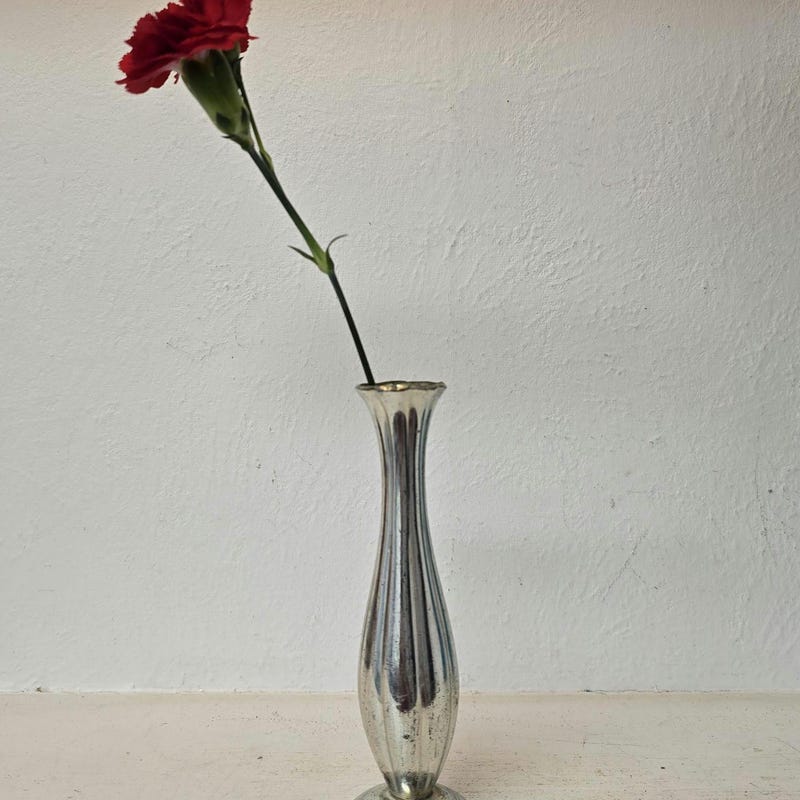 Silver Tapered Vase - Etsy