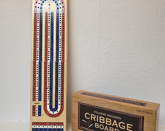Vintage Folding Wooden Cribbage Board in a Box – Compact Travel Game ...