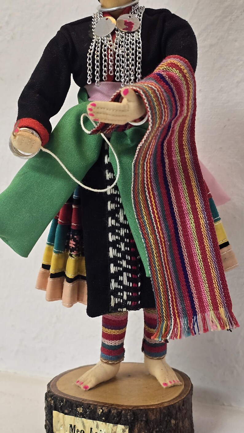 Vintage Meo Lai North Thai Tribal Doll, Handcrafted Hill Tribe Folk Art ...