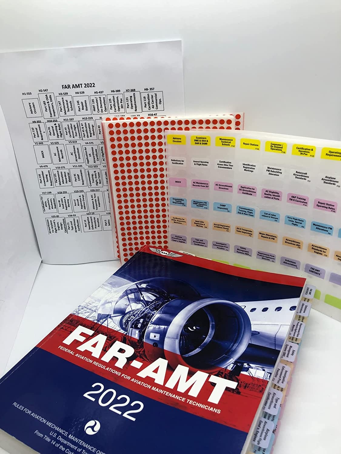 2024 ASA FAR AMT Tabs for Aviation Maintenance Technicians Plus Red Dot ...