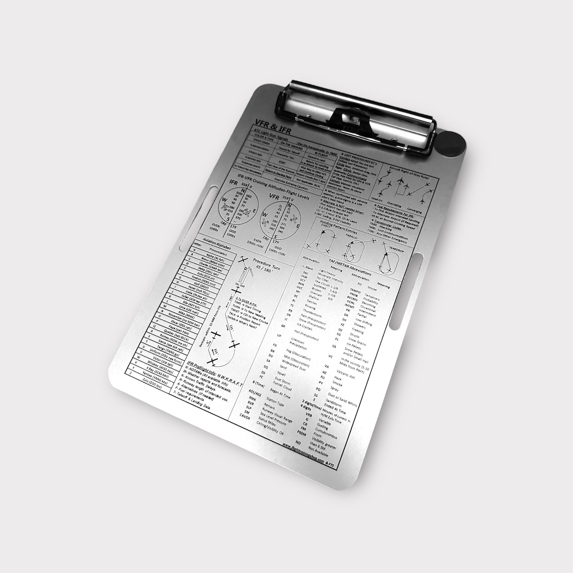 VFR&IFR Aliminum Pilot Kneeboard With Pen Holder, Leg Strap and VFR ...